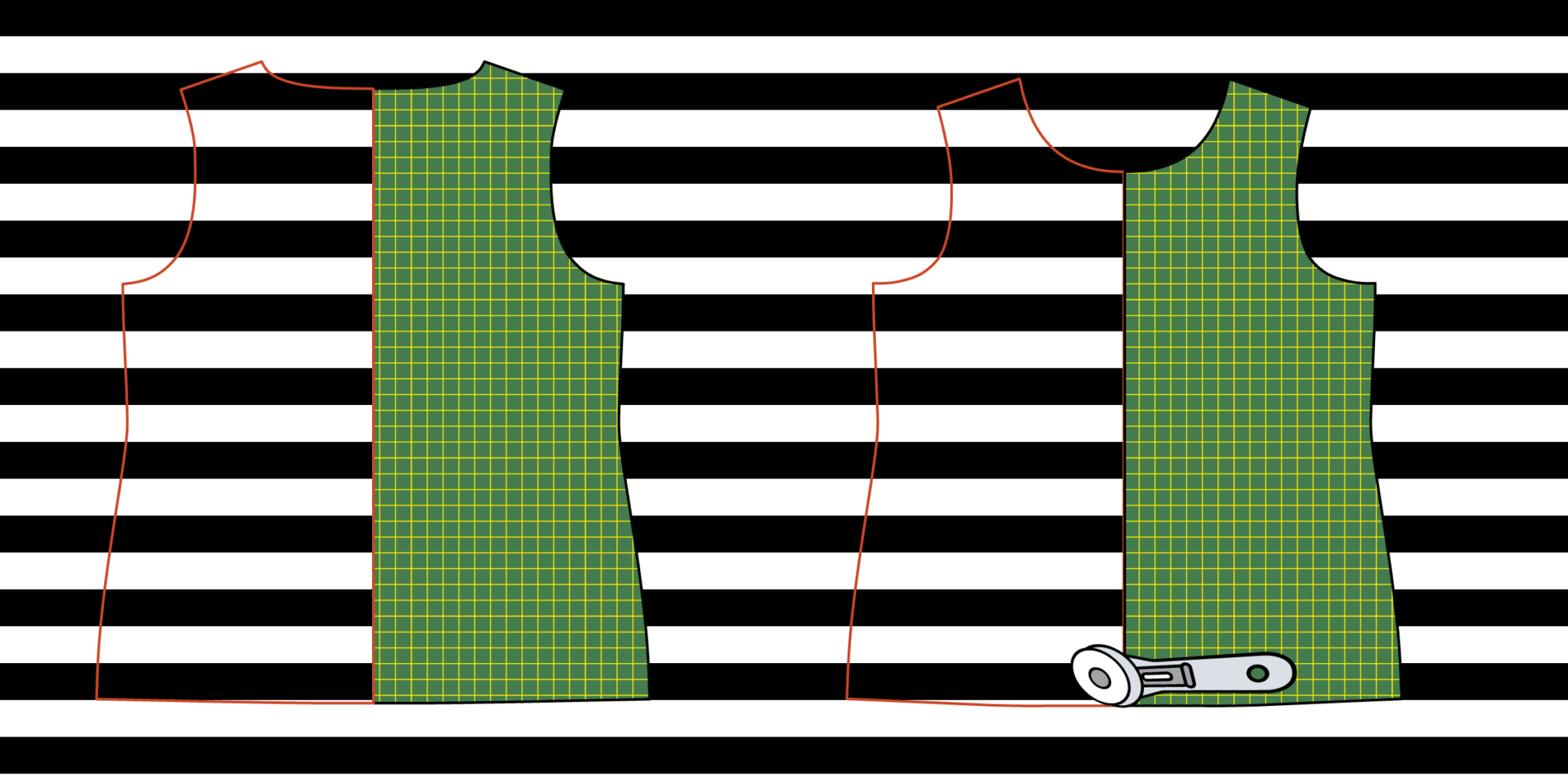 Cutting and Sewing Stripes on Knit Tops – The Last Stitch