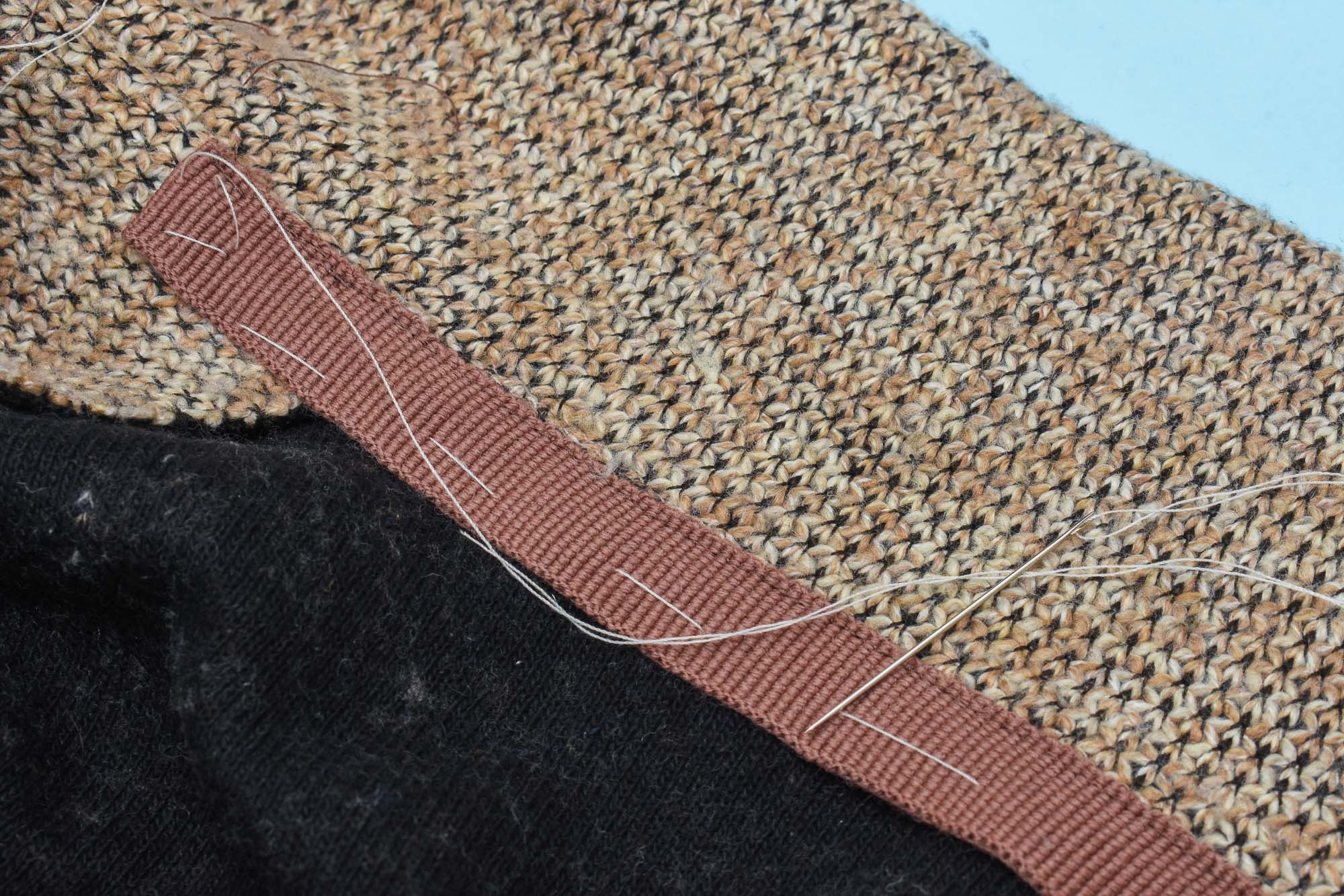 Sewing a Band to Cover the Neckline Seam – The Last Stitch