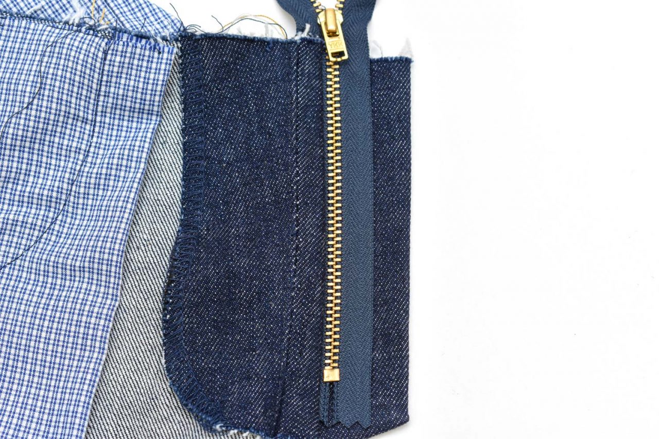 How to sew a professional jeans zipper with a fly shield