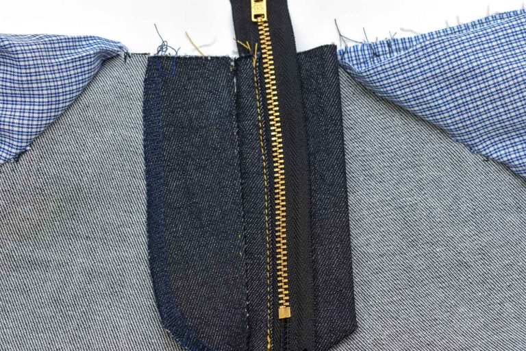 How to sew a professional jeans zipper with a fly shield